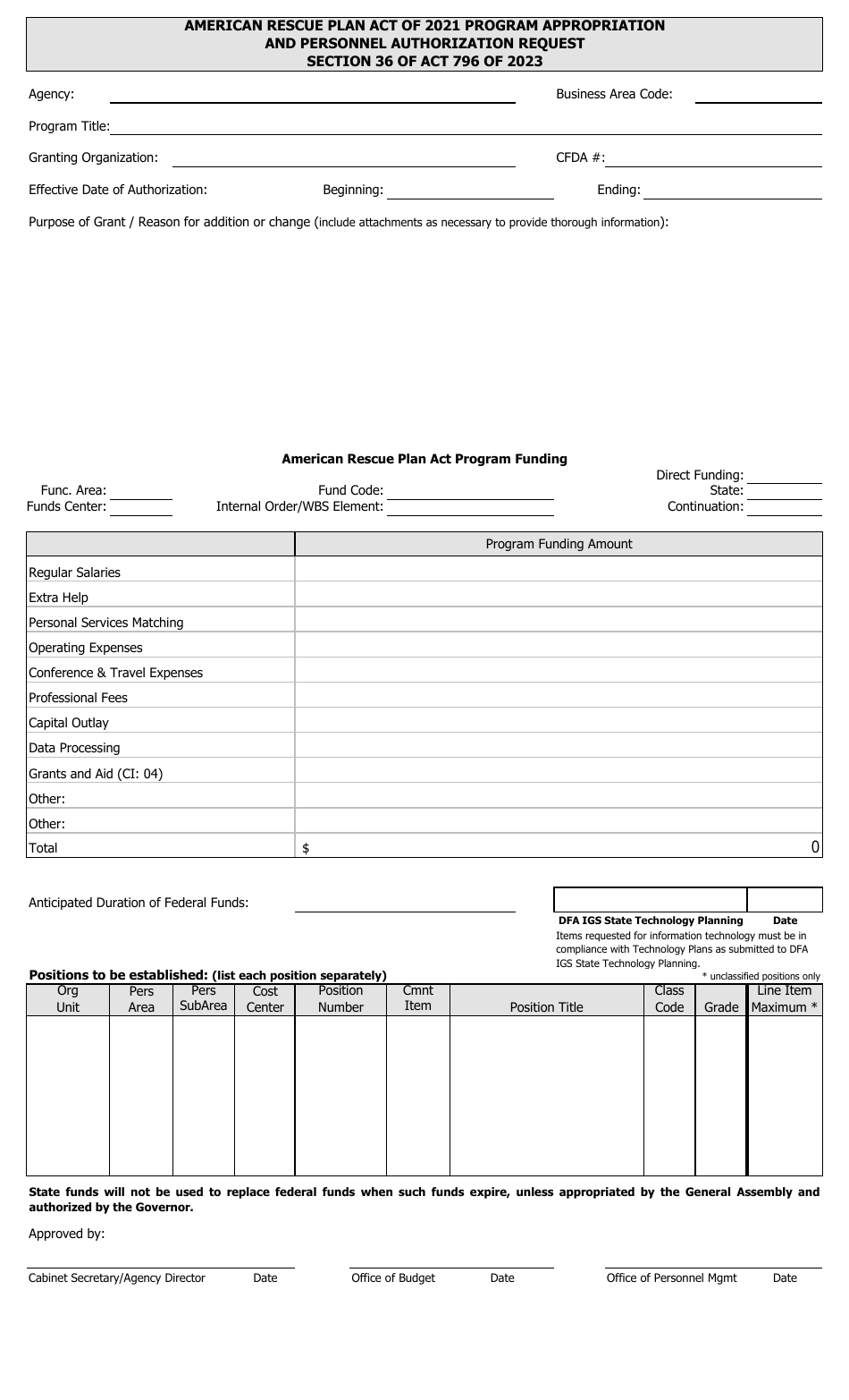 Arkansas American Rescue Plan Act of 2021 Program Appropriation and ...