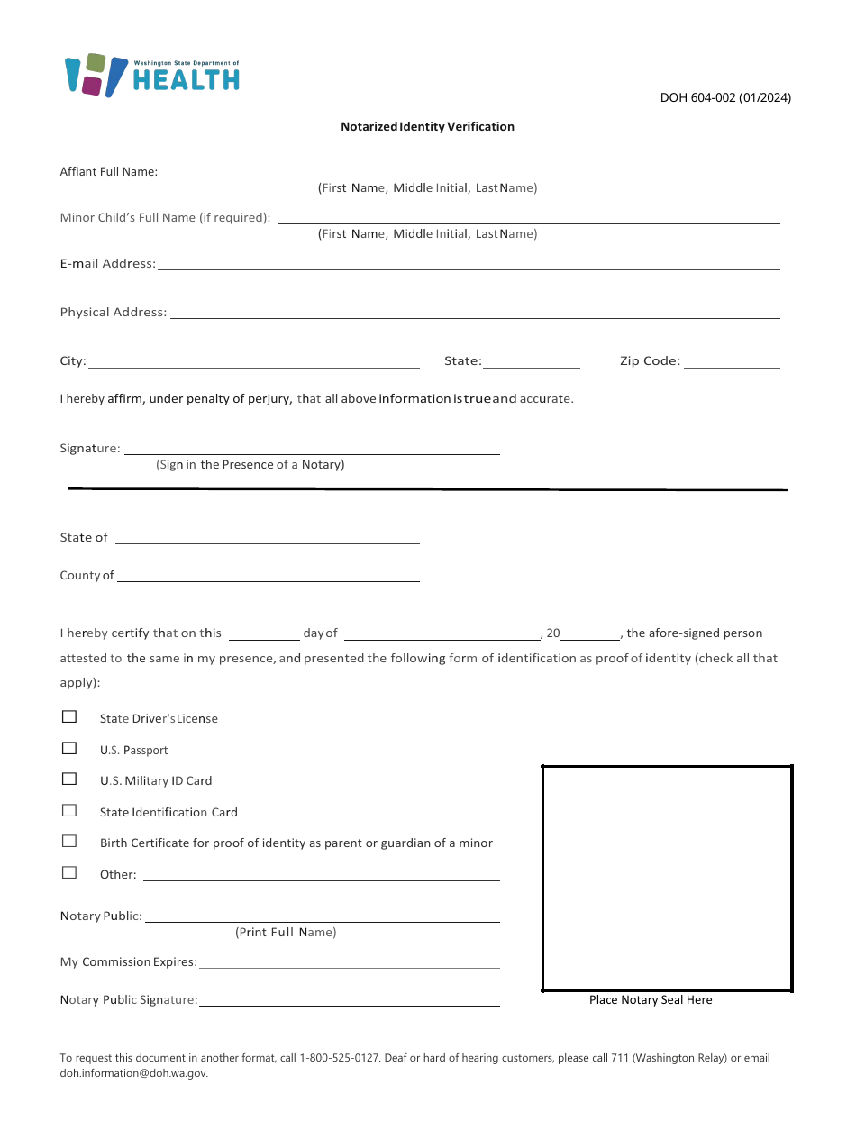 Form DOH604-002 - Fill Out, Sign Online and Download Printable PDF ... Form DOH604-002 - Fill Out, Sign Online and Download Printable PDF ...