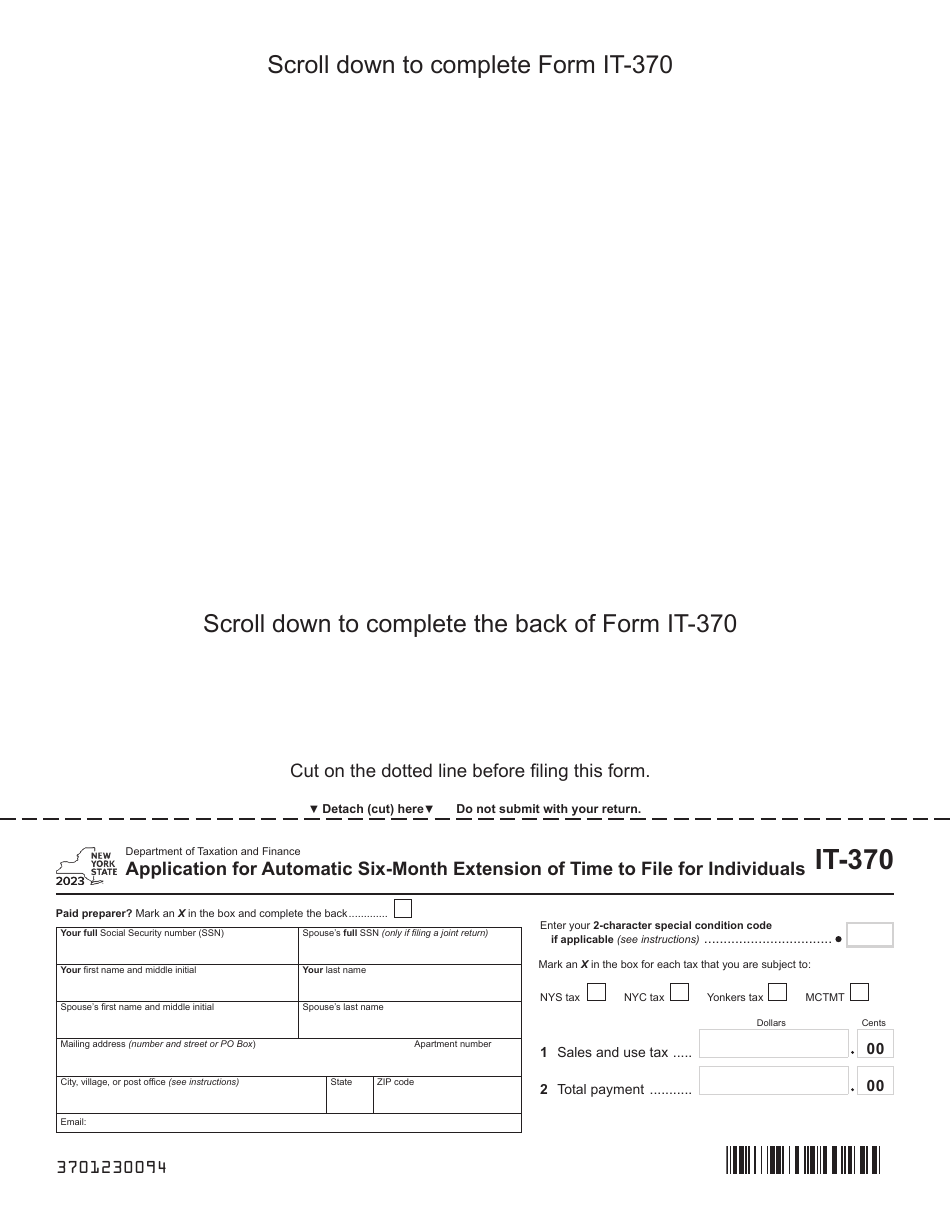 Form IT-370 Download Fillable PDF or Fill Online Application for ...