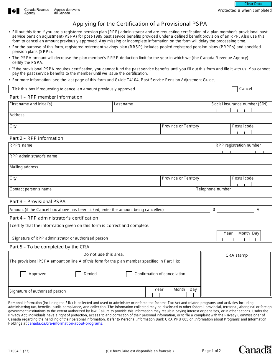 Form T1004 Download Fillable PDF or Fill Online Applying for the ...