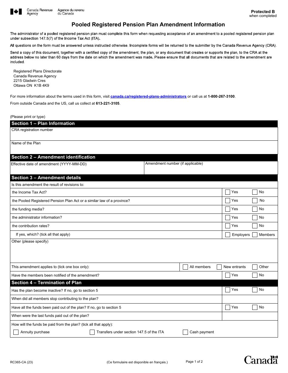 Form RC365-CA Download Fillable PDF or Fill Online Pooled Registered ...