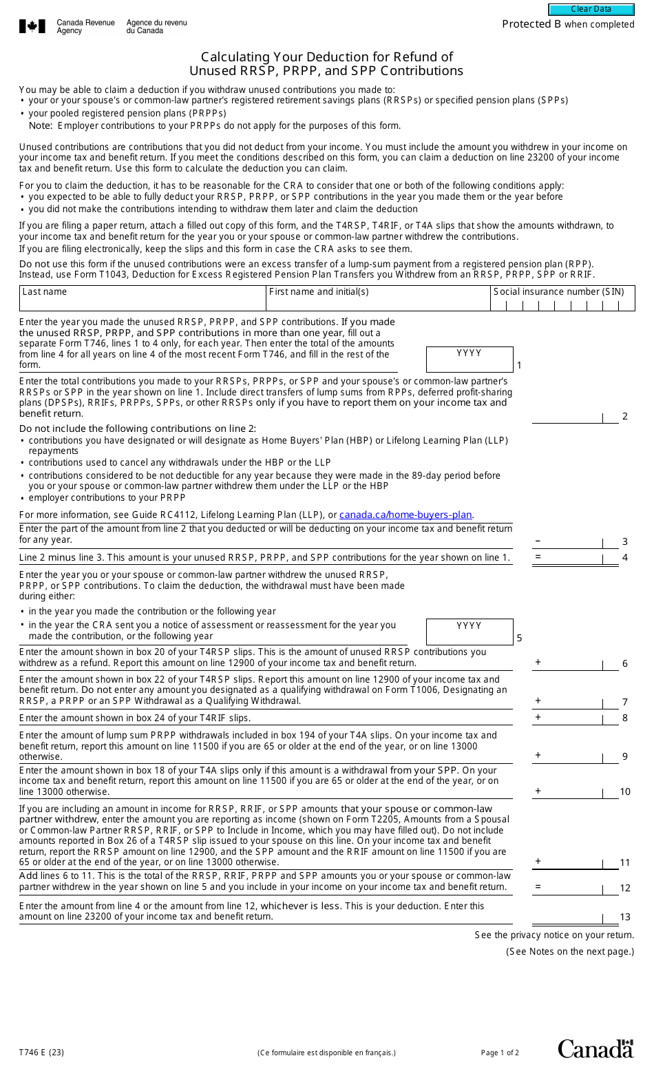 Form T746 Download Fillable PDF or Fill Online Calculating Your ...