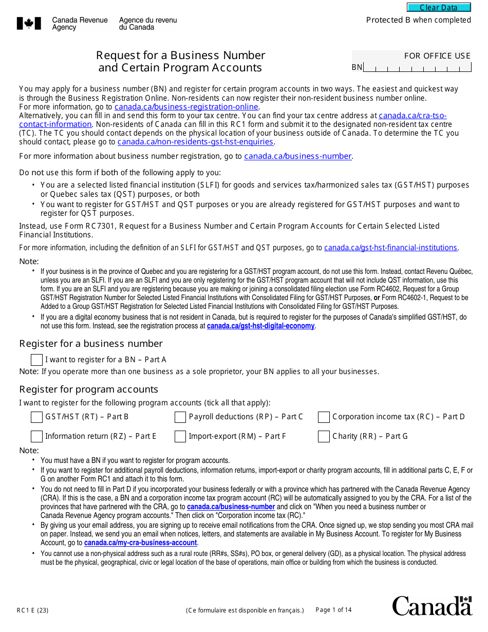 Form RC1 Download Fillable PDF Or Fill Online Request For A Business Form RC1 Download Fillable PDF Or Fill Online Request For A Business
