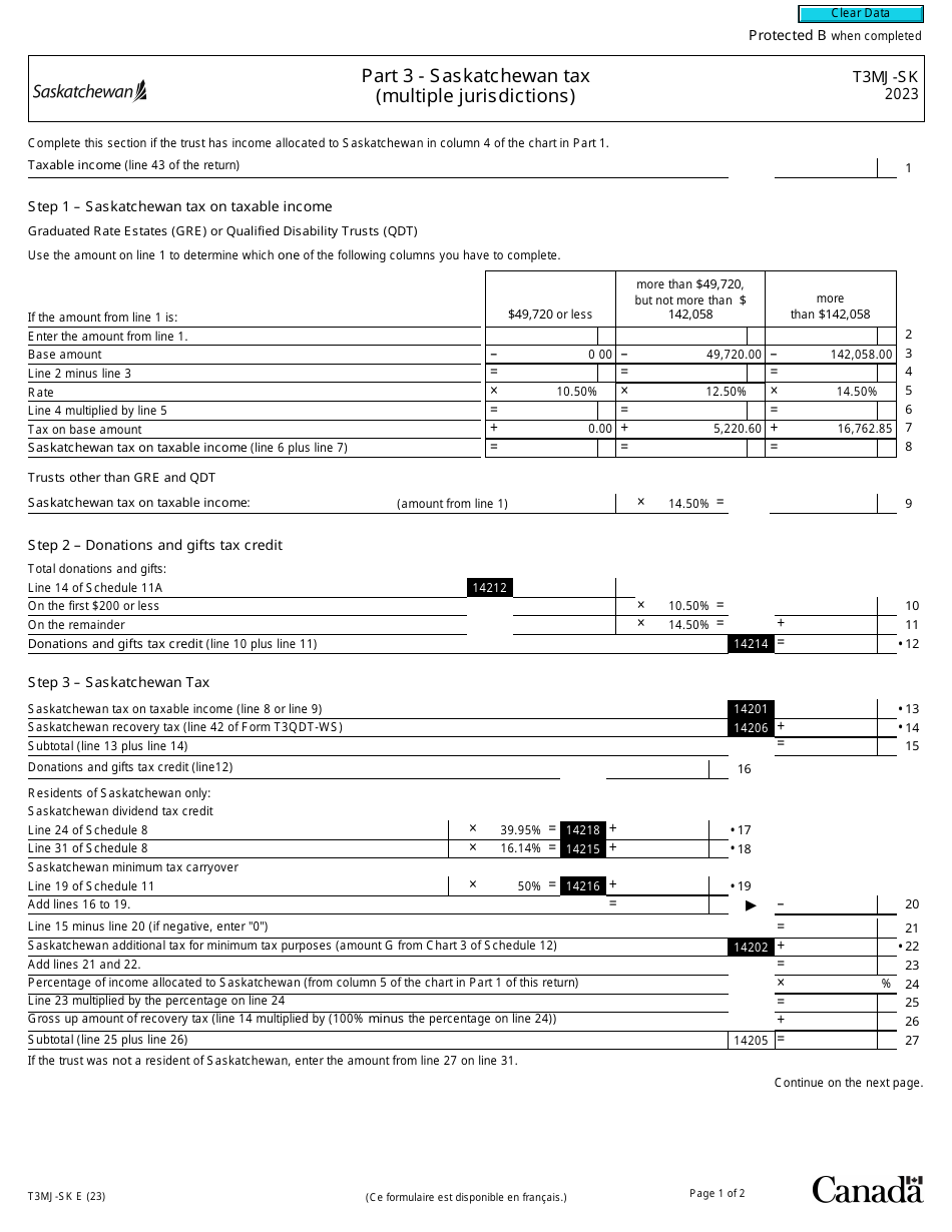 Form T3MJ-SK Part 3 - 2023 - Fill Out, Sign Online and Download ...
