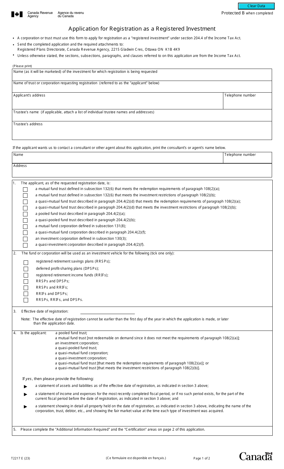 Form T2217 - Fill Out, Sign Online and Download Fillable PDF, Canada | Templateroller