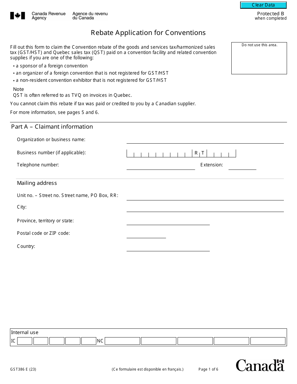Form GST386 - Fill Out, Sign Online and Download Fillable PDF, Canada ...