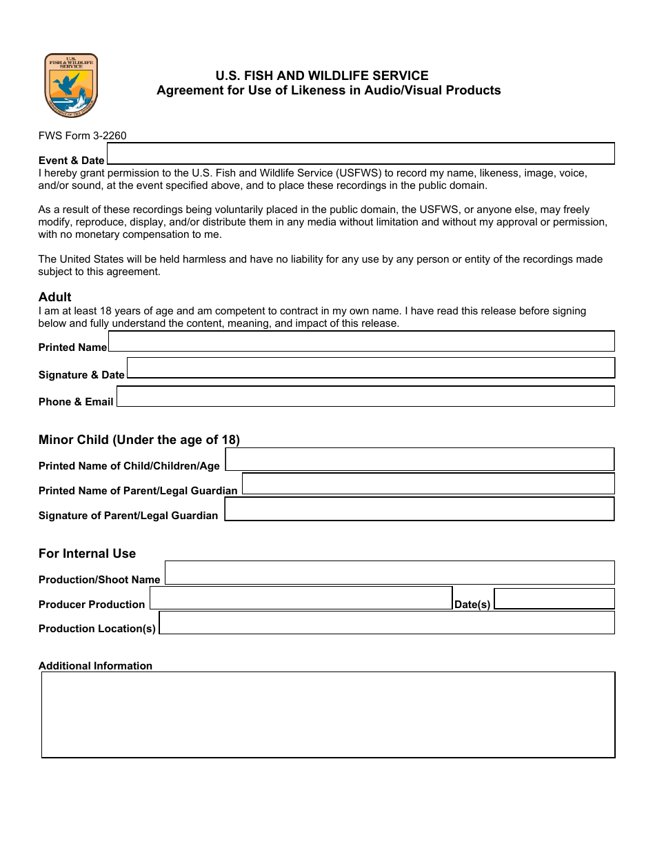 FWS Form 3-2260 - Fill Out, Sign Online and Download Fillable PDF | Templateroller