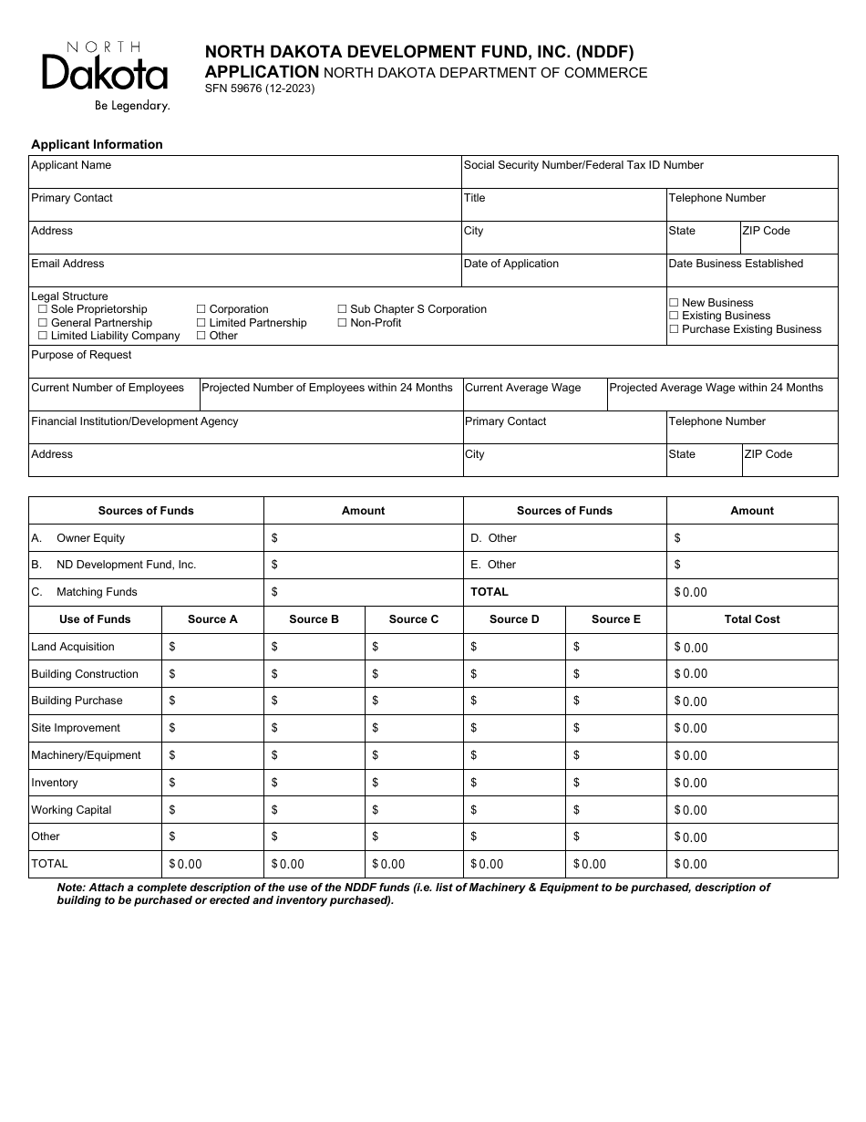 Form SFN59676 Download Fillable PDF or Fill Online North Dakota ...