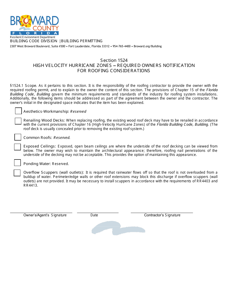 Broward County, Florida Roofing Application Packet - Fill Out, Sign Online and Download PDF ...