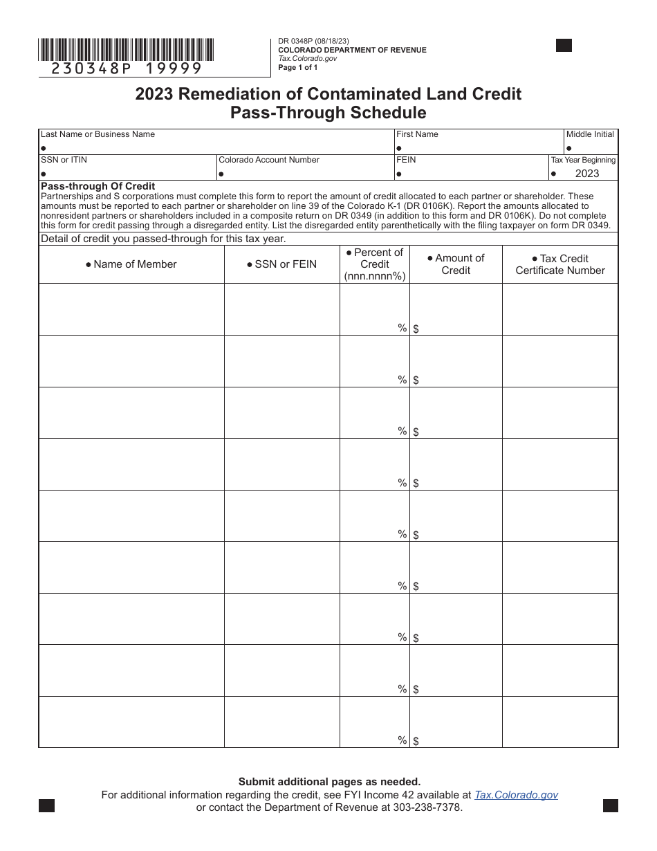 Form DR0348P - 2023 - Fill Out, Sign Online and Download Fillable PDF ...