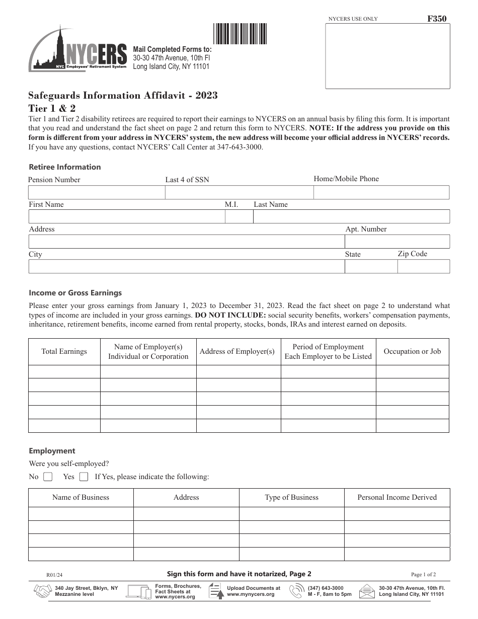 Form F350 - 2023 - Fill Out, Sign Online and Download Printable PDF ...