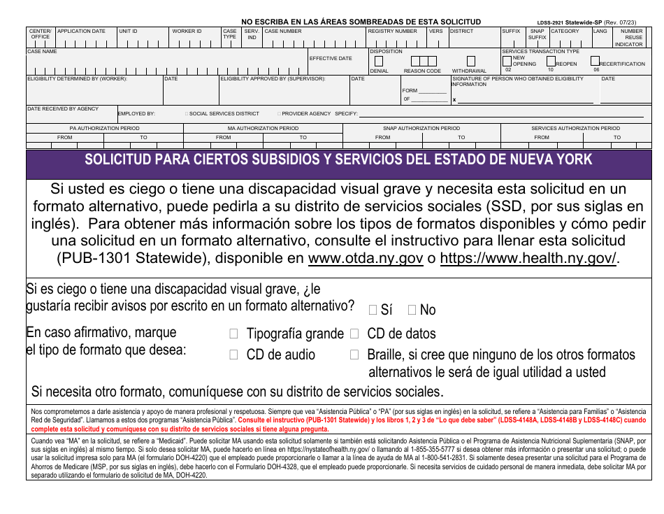 Formulario LDSS-2921 - Fill Out, Sign Online and Download Printable PDF ...