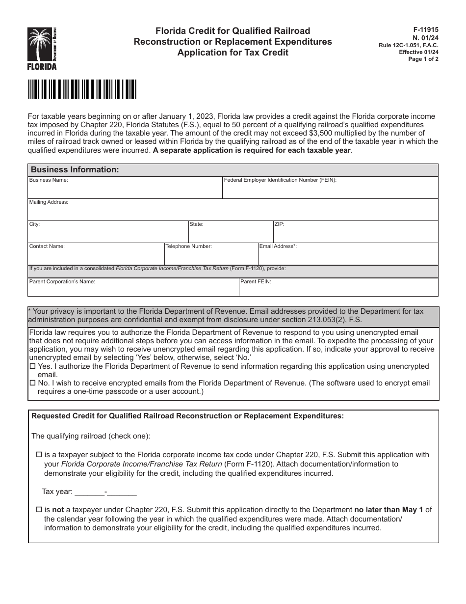 Form F-11915 - Fill Out, Sign Online and Download Printable PDF ...