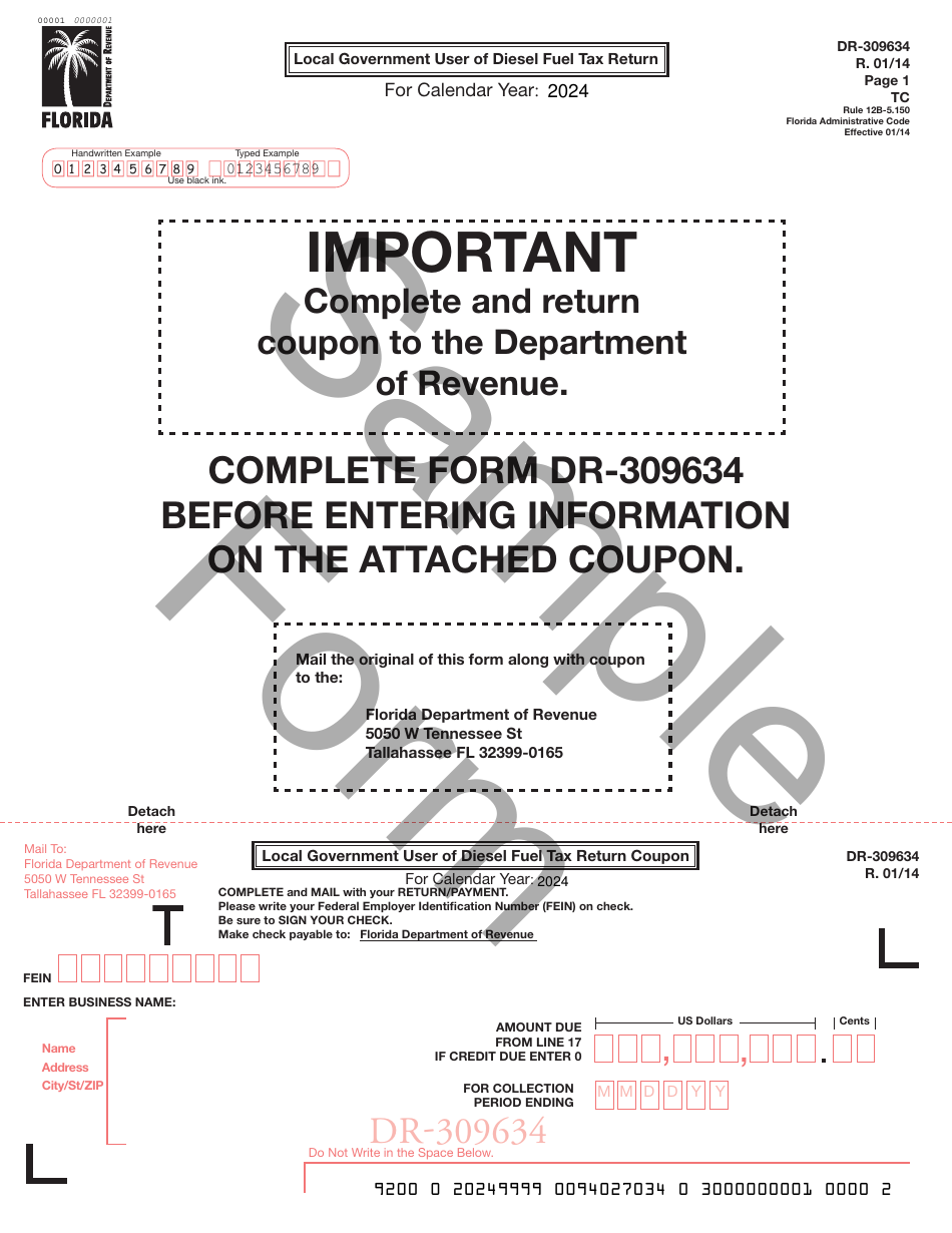 Form DR-309634 Download Printable PDF or Fill Online Local Government ...