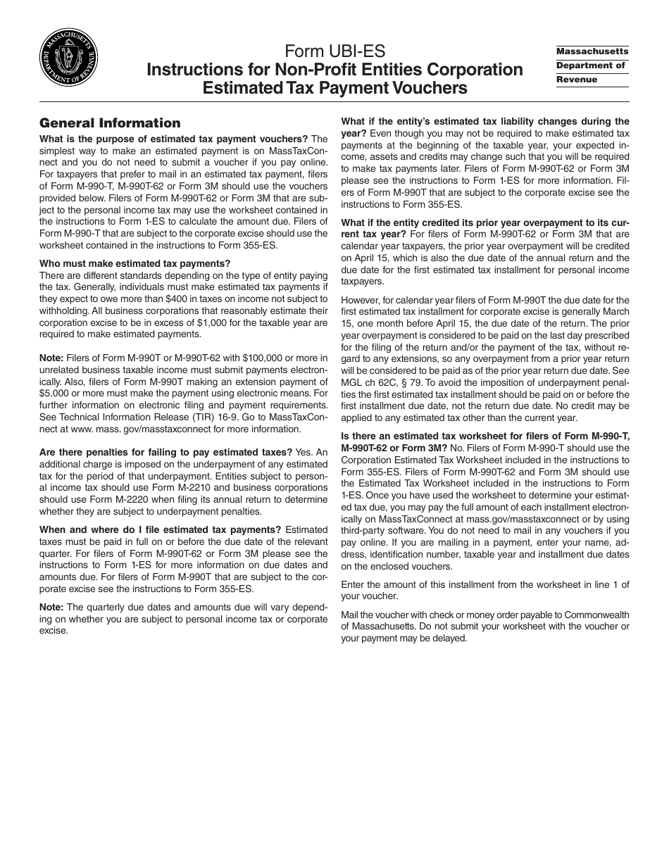 Form UBI-ES - 2024 - Fill Out, Sign Online and Download Printable PDF, Massachusetts ...