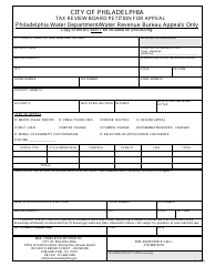 City of Philadelphia, Pennsylvania Tax Review Board Petition for Appeal - Philadelphia Water ...