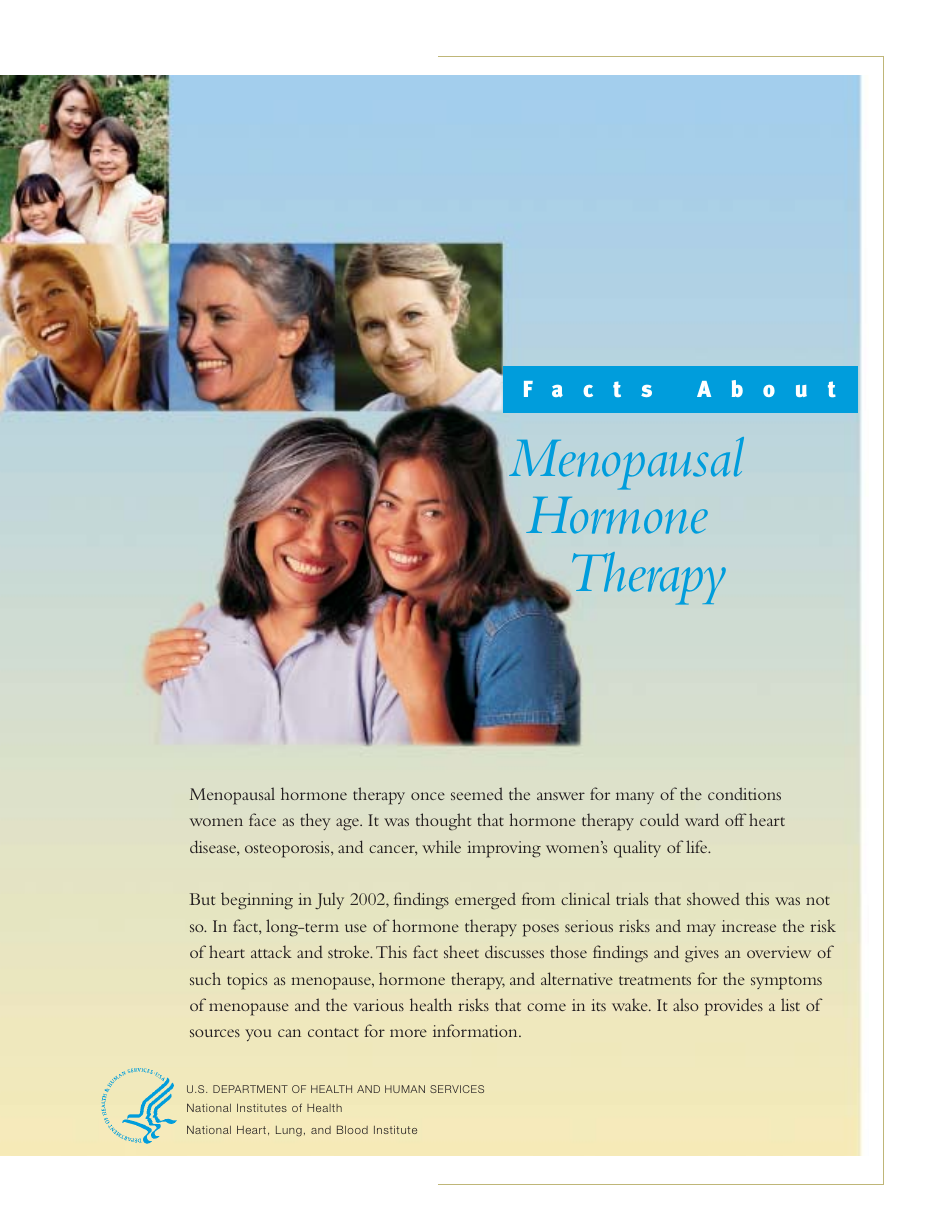 Facts About Menopausal Hormone Therapy - Fill Out, Sign Online and ...