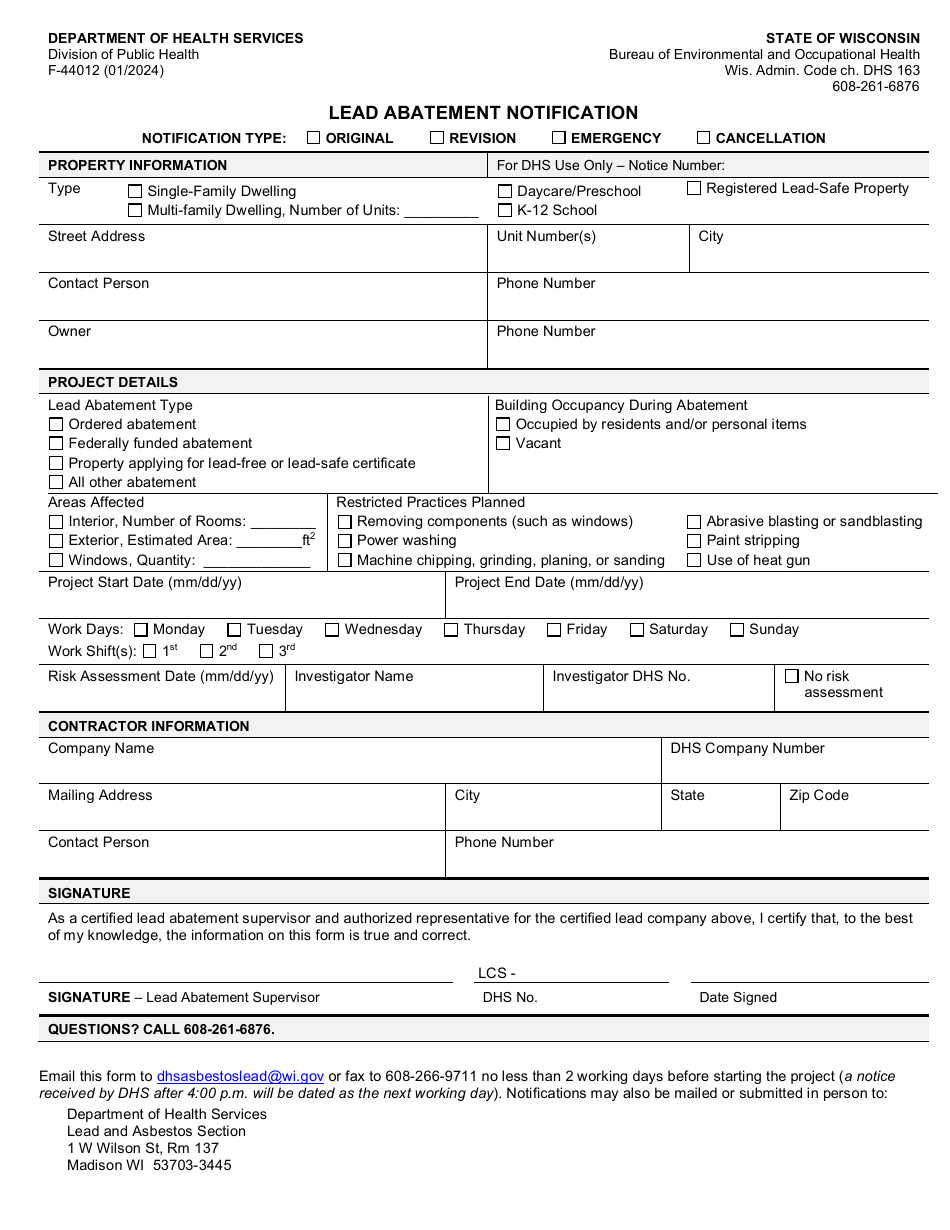 Form F-44012 - Fill Out, Sign Online and Download Fillable PDF ...
