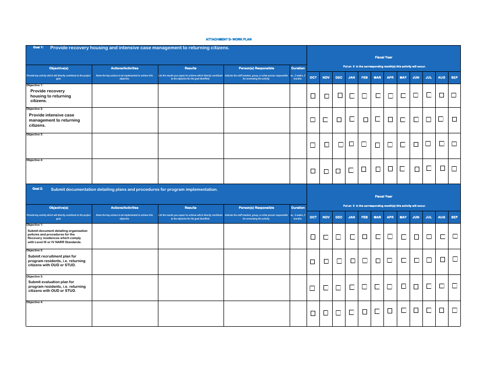 Washington, D.C. Rfa Work Plan - Fill Out, Sign Online and Download PDF ...