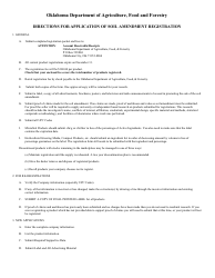 Oklahoma Application for Registration of Soil Amendment Download Printable PDF | Templateroller