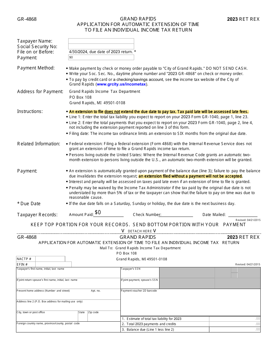 Form GR-4868 - 2023 - Fill Out, Sign Online and Download Fillable PDF ...