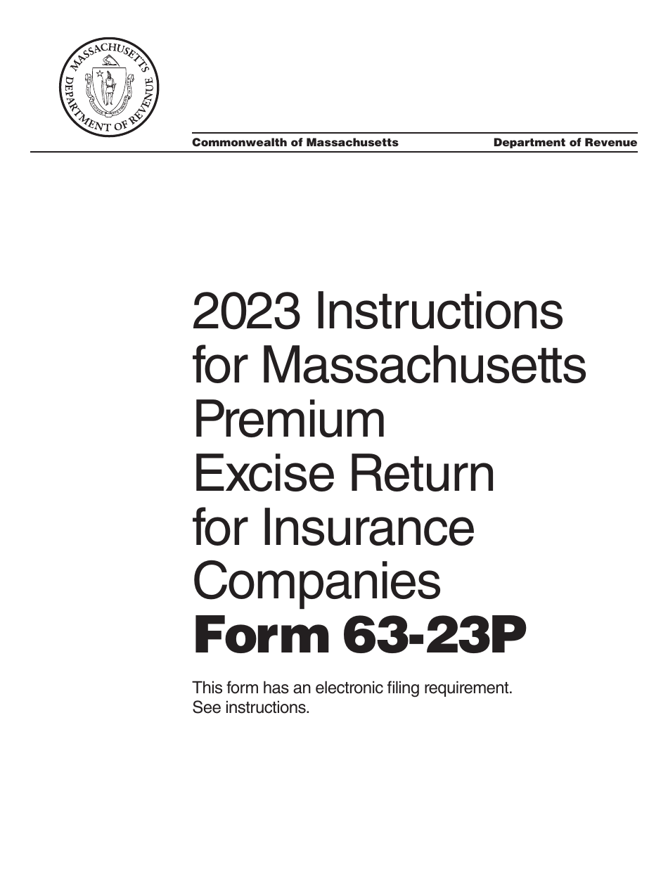 Download Instructions for Form 63-23P Premium Excise Return for ...