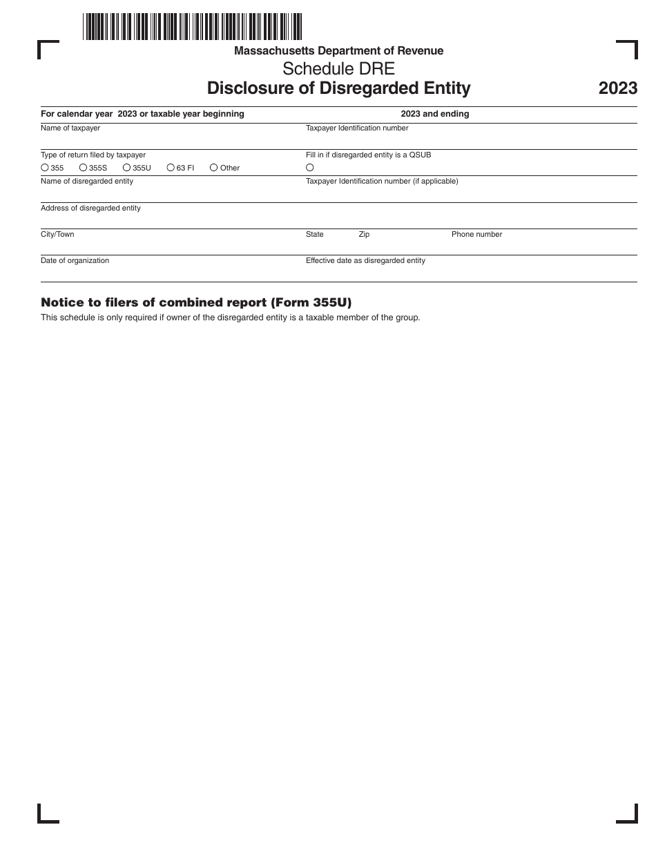 2023 Massachusetts Disclosure of Disregarded Entity - Fill Out, Sign ...