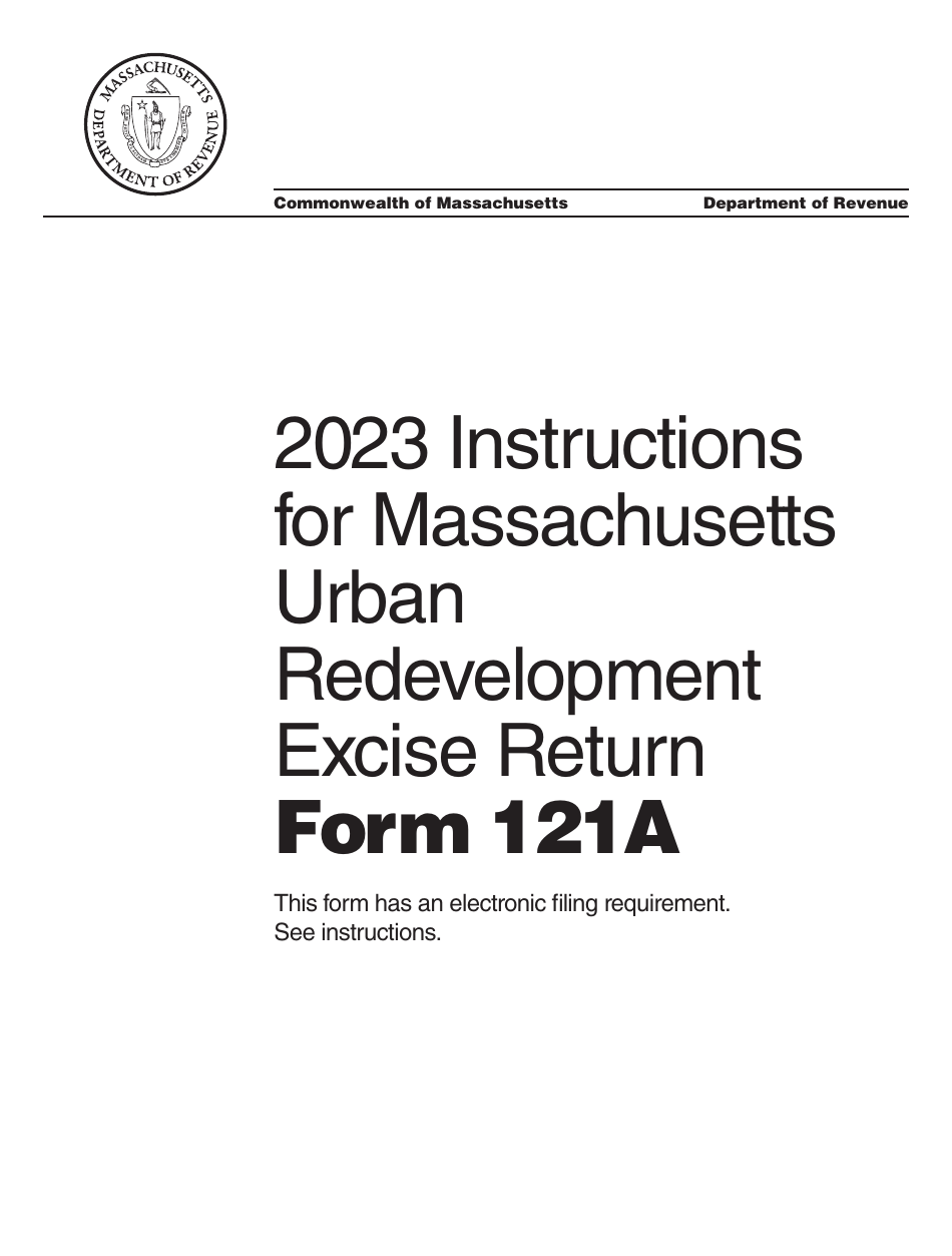 Download Instructions for Form 121A Urban Redevelopment Excise Return ...