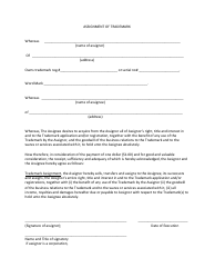 Assignment of Trademark - Fill Out, Sign Online and Download PDF ...