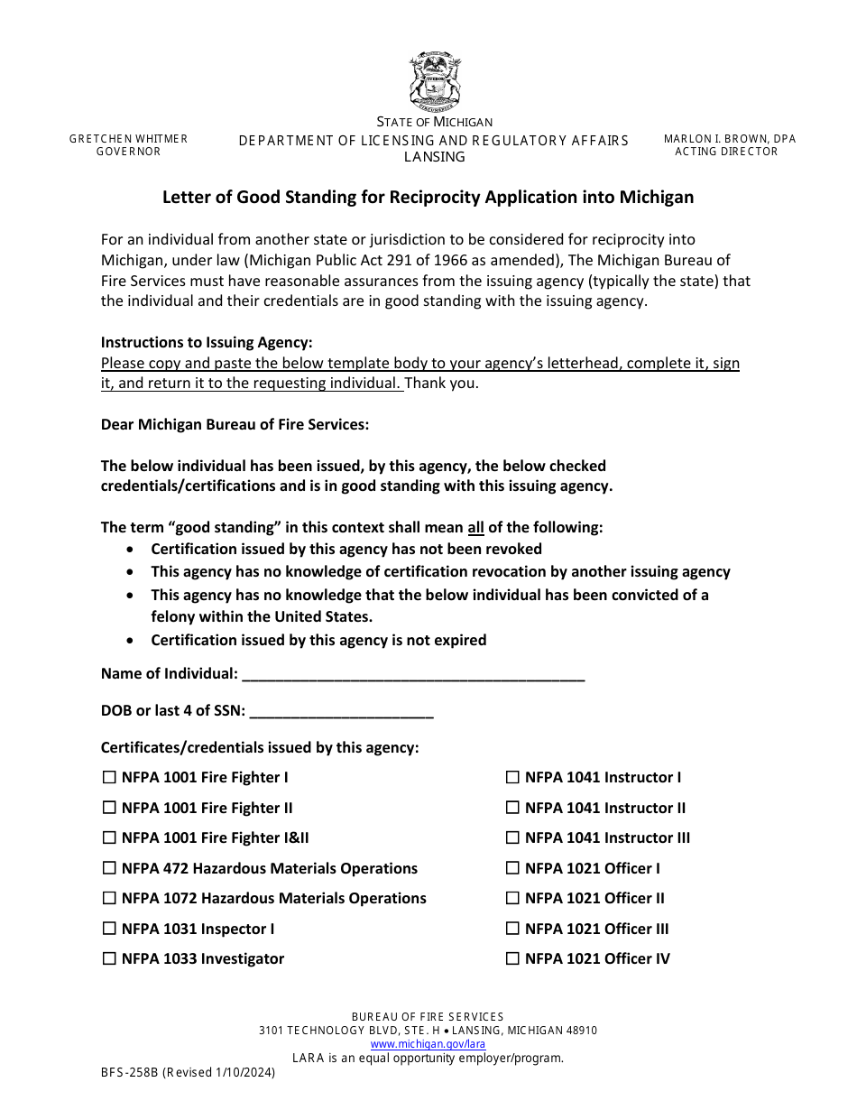 Form BFS-258B - Fill Out, Sign Online and Download Printable PDF ...
