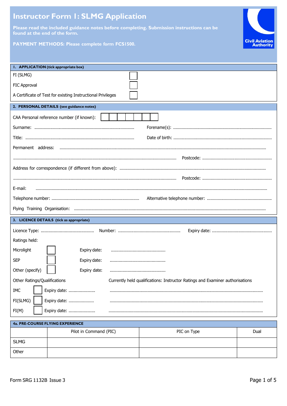 Instructor Form I (SRG1132B) - Fill Out, Sign Online and Download ...