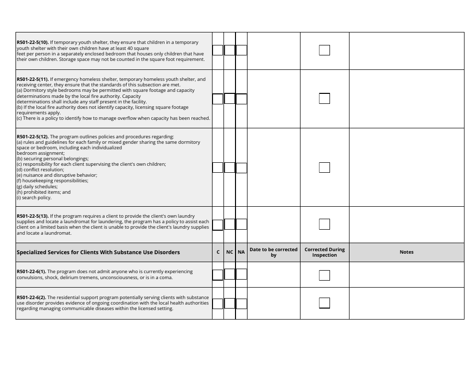 Utah Residential Support Inspection Checklist - Fill Out, Sign Online ...