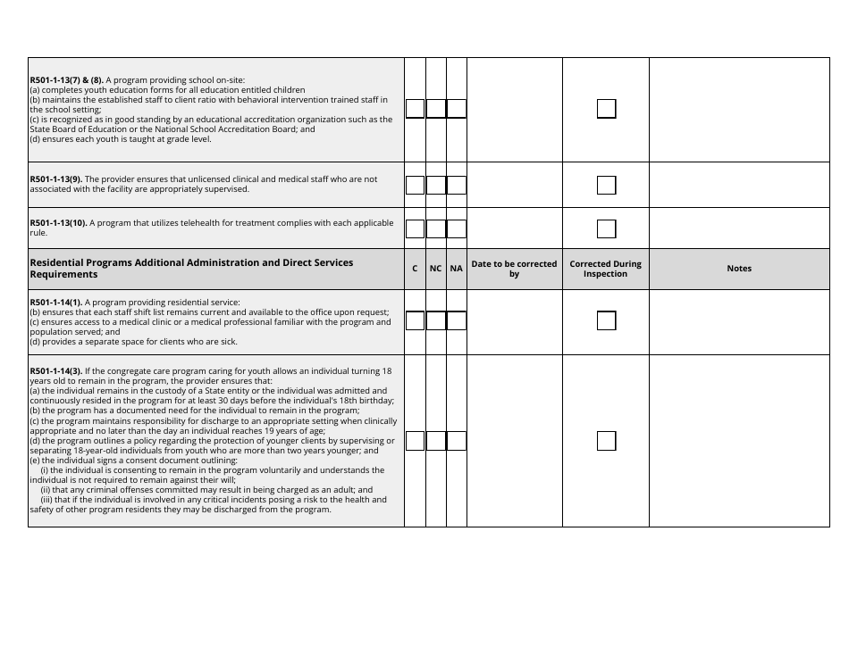 Utah Residential Support Inspection Checklist - Fill Out, Sign Online ...