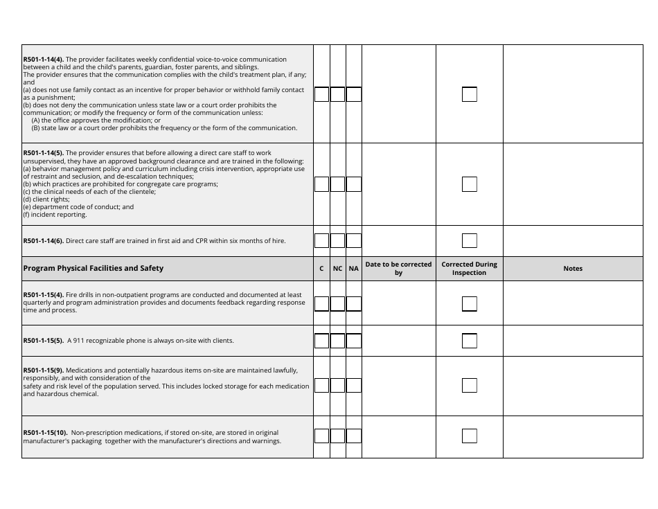 Utah Residential Support Inspection Checklist - Fill Out, Sign Online ...