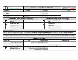 Utah Residential Support Inspection Checklist - Fill Out, Sign Online ...