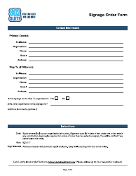Vermont Signage Order Form - Fill Out, Sign Online and Download PDF ...