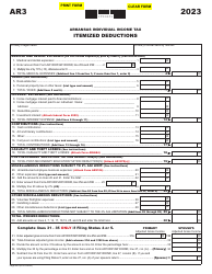 Form AR3 Download Fillable PDF or Fill Online Itemized Deductions ...