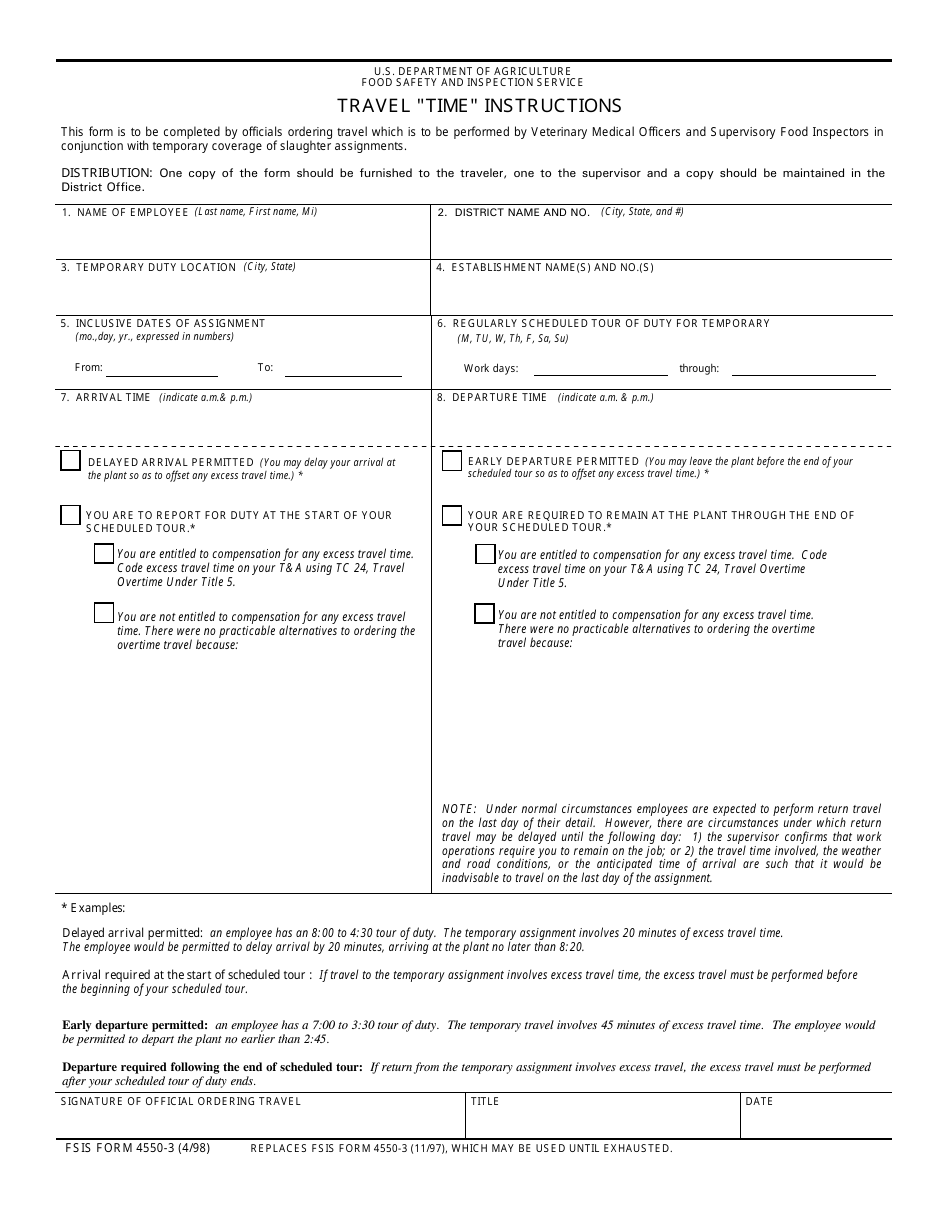 FSIS Form 4550-3 - Fill Out, Sign Online and Download Fillable PDF ...