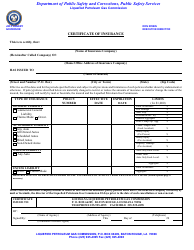 Louisiana Certificate of Insurance - Fill Out, Sign Online and Download ...