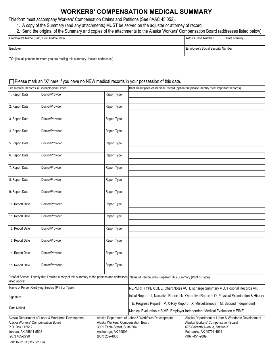 Form 07-6103 - Fill Out, Sign Online and Download Fillable PDF, Alaska ...