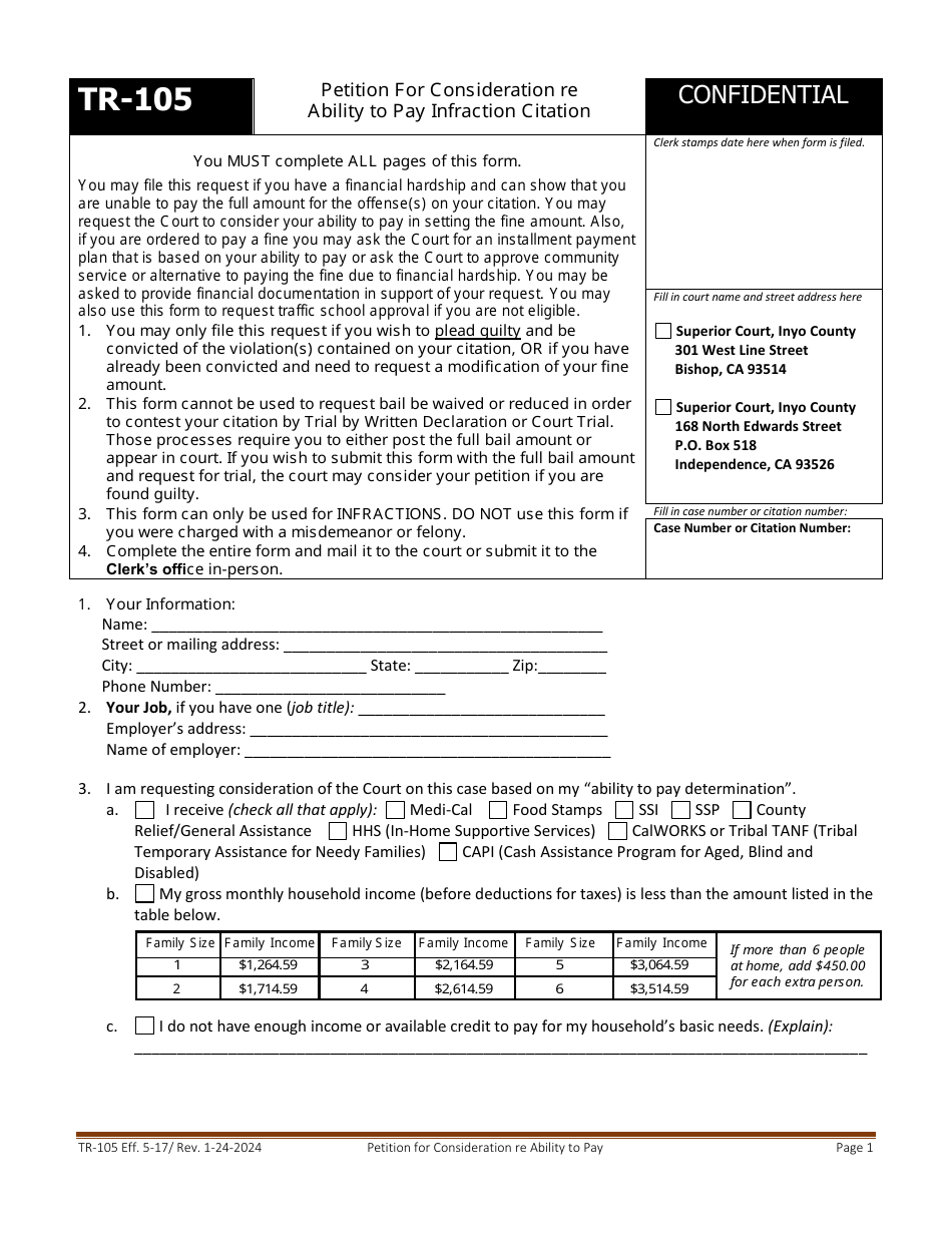 Form TR-105 - Fill Out, Sign Online and Download Printable PDF, County ...