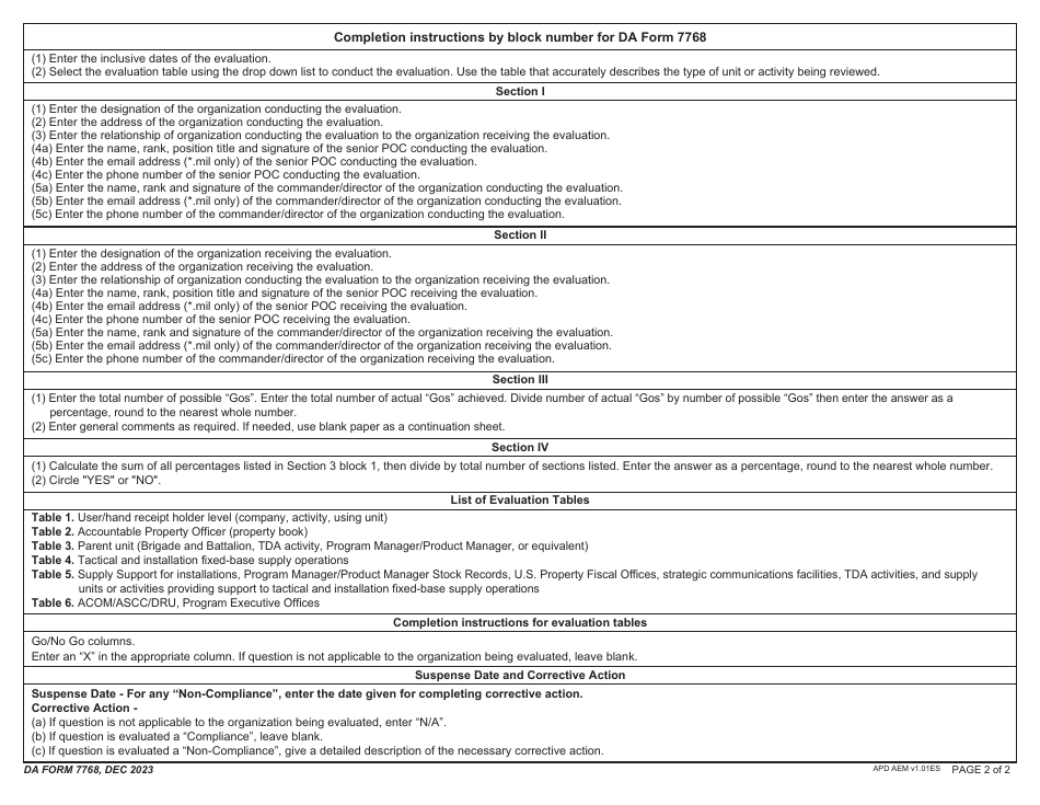 DA Form 7768 - Fill Out, Sign Online and Download Fillable PDF ... DA Form 7768 - Fill Out, Sign Online and Download Fillable PDF ...