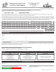 New York City Management Benefits Fund Lost Check Claim Affidavit ...