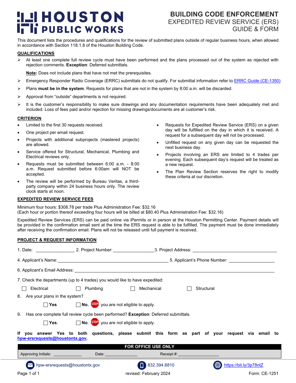 Form CE-1251 Download Fillable PDF or Fill Online Expedited Review ...
