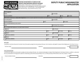 Arizona Deputy Public Weighmaster Application - Fill Out, Sign Online and Download PDF ...
