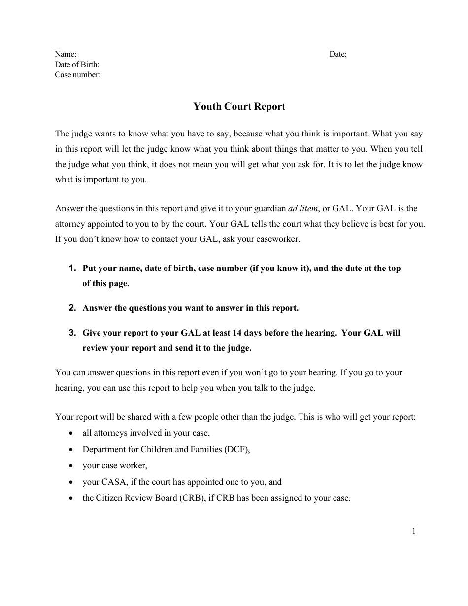 Kansas Youth Court Report - Fill Out, Sign Online and Download PDF ...