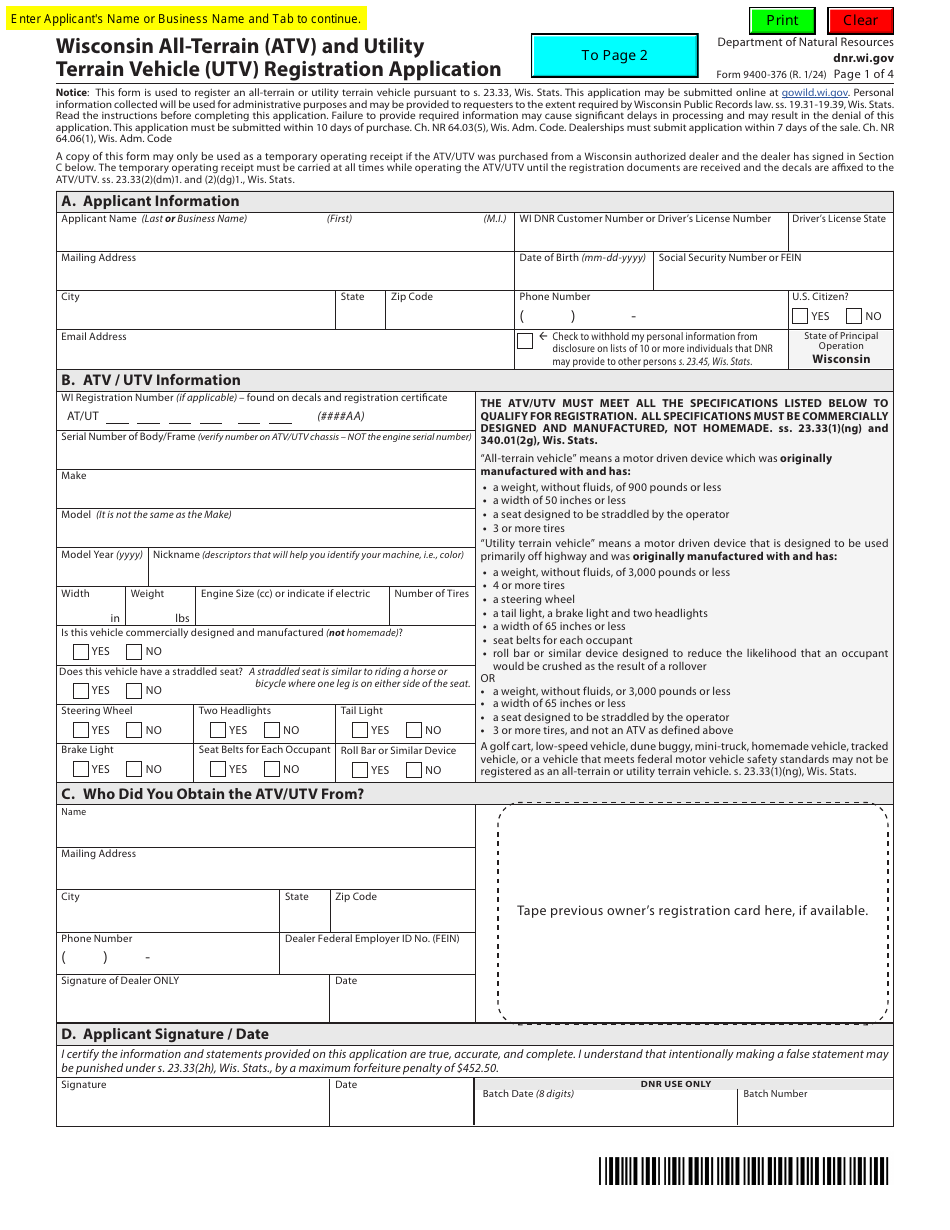 Form 9400‑376 - Fill Out, Sign Online and Download Fillable PDF ...