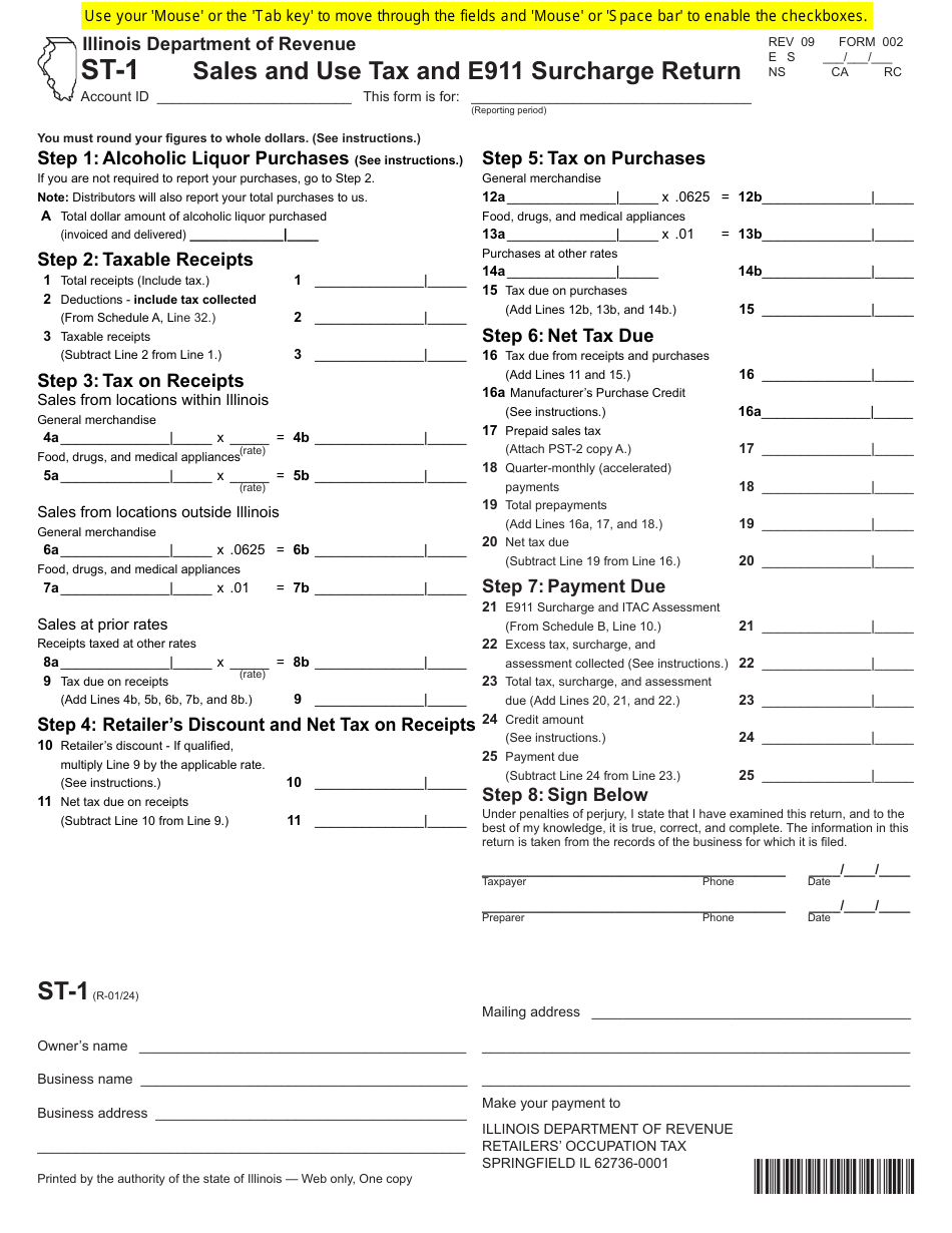 Form ST-1 (002) - Fill Out, Sign Online and Download Fillable PDF ...