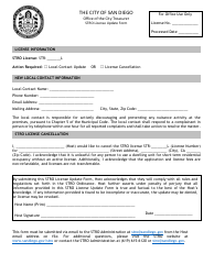 City of San Diego, California Stro License Update Form - Fill Out, Sign ...