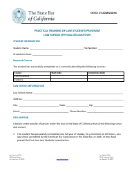California Law School Official Declaration - Practical Training of Law ...
